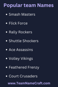 200+ Best Badminton Team Names - Team Name Craft