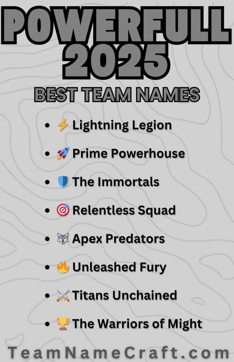800+ Powerful Team Names That Command Respect - Team Name Craft