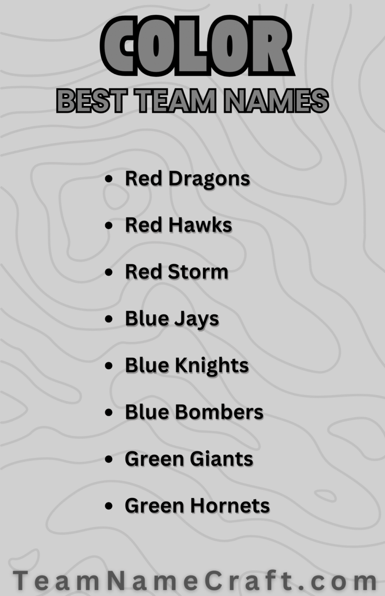 Color Team Names: 200+ Best Options for Every Sport [Complete Guide ...