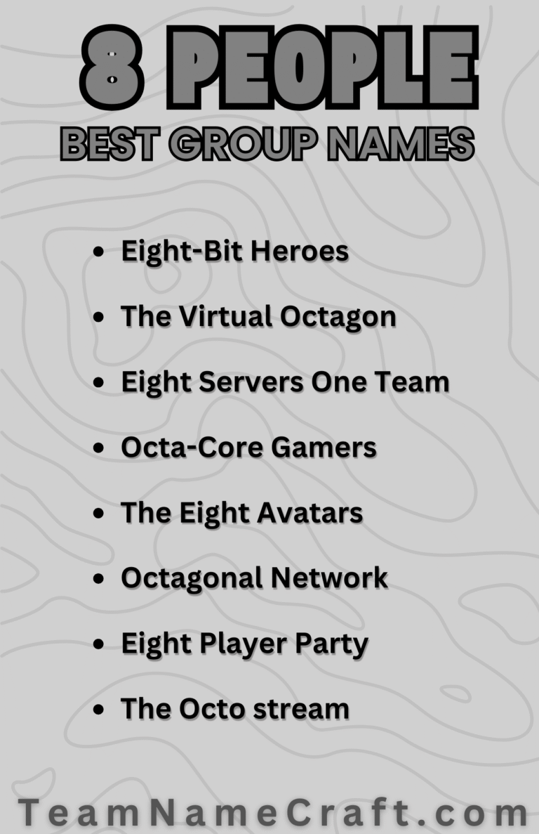 150+ Creative Team Names for Groups of 8 People: Perfect for Work ...