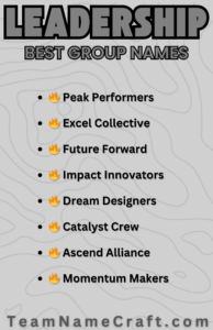 750+ Unique Leadership Group Name Ideas That Will Inspire Your Team in ...